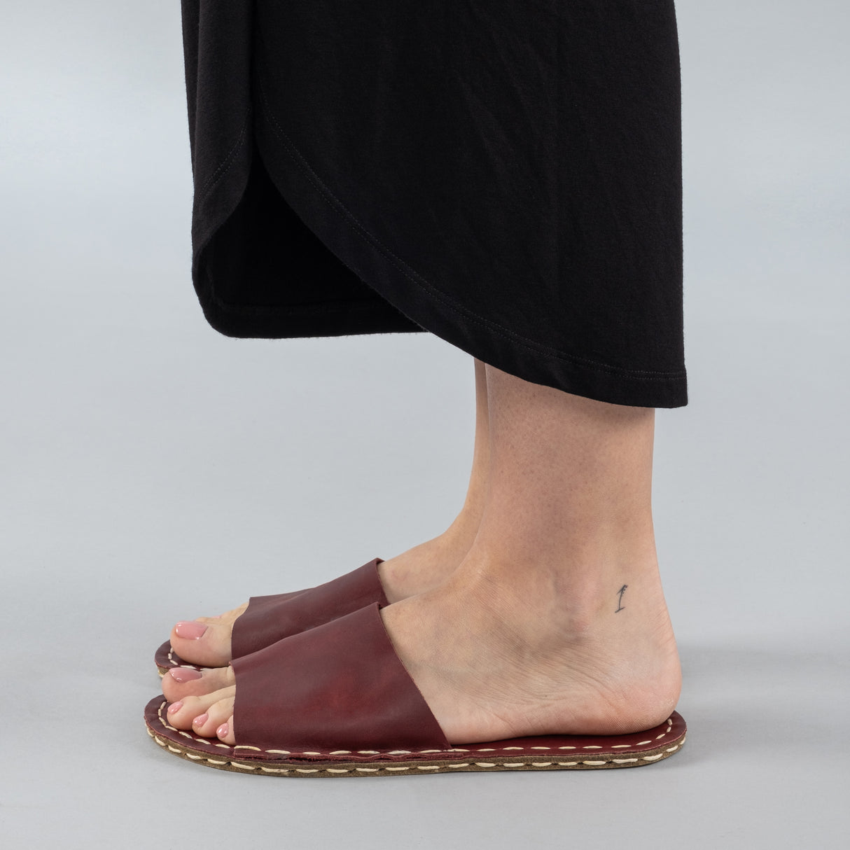 Women's Red Barefoot Slide Sandals - Atlantis Handmade Shoes – Atlantis ...