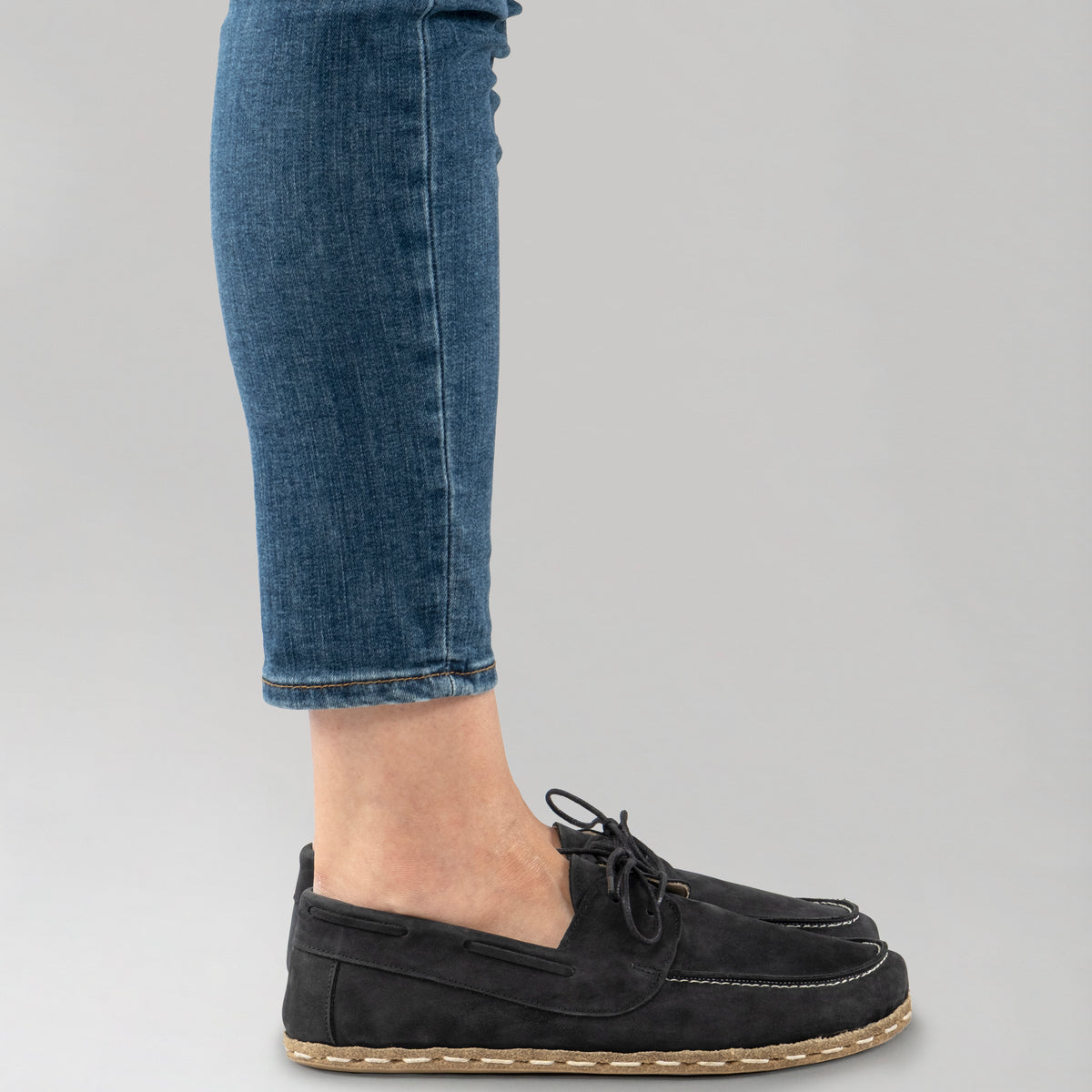 Women's Black Nubuck Dock Shoes - Atlantis Handmade Shoes – Atlantis ...