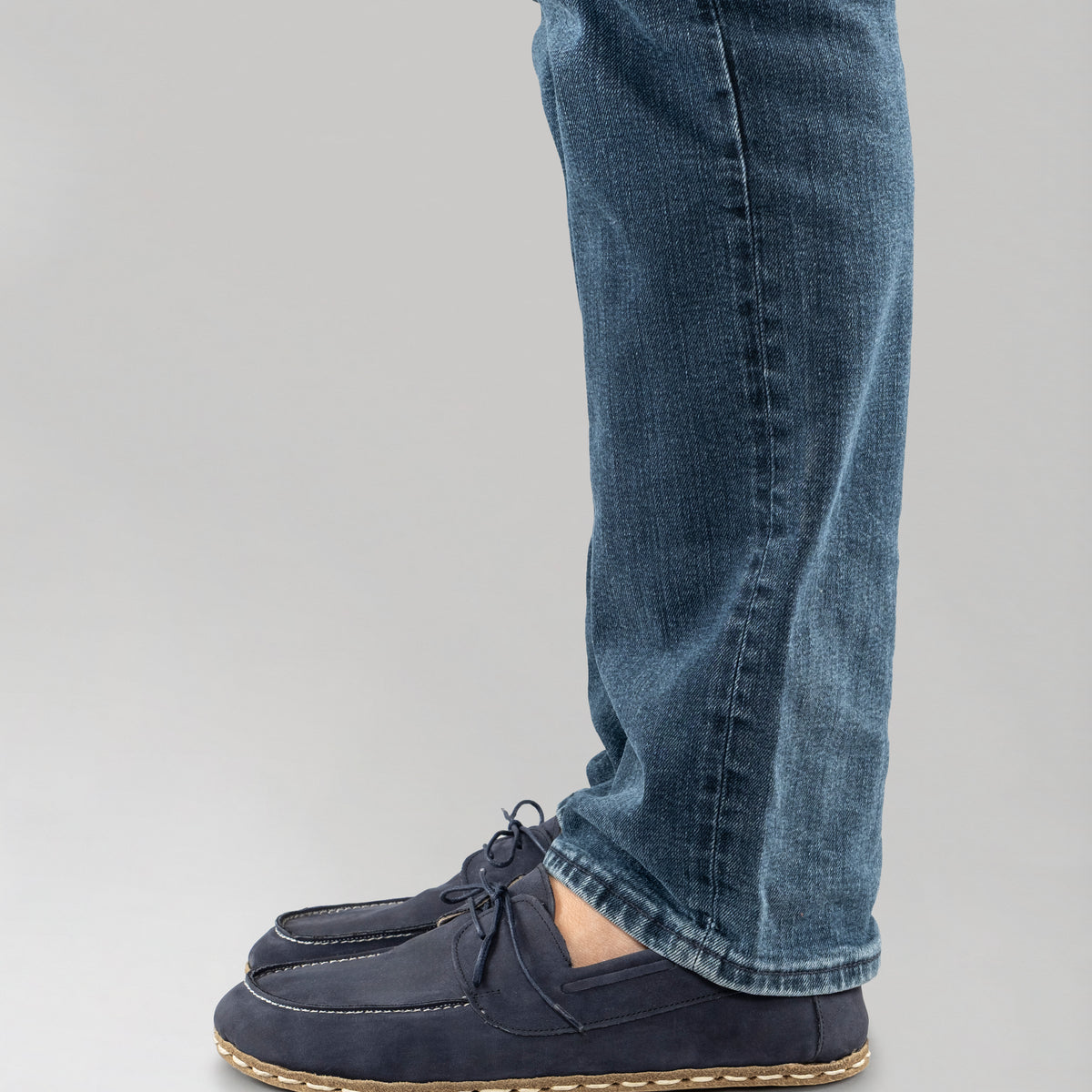 Men's Navy Nubuck Dock Shoes - Atlantis Handmade Shoes – Atlantis ...