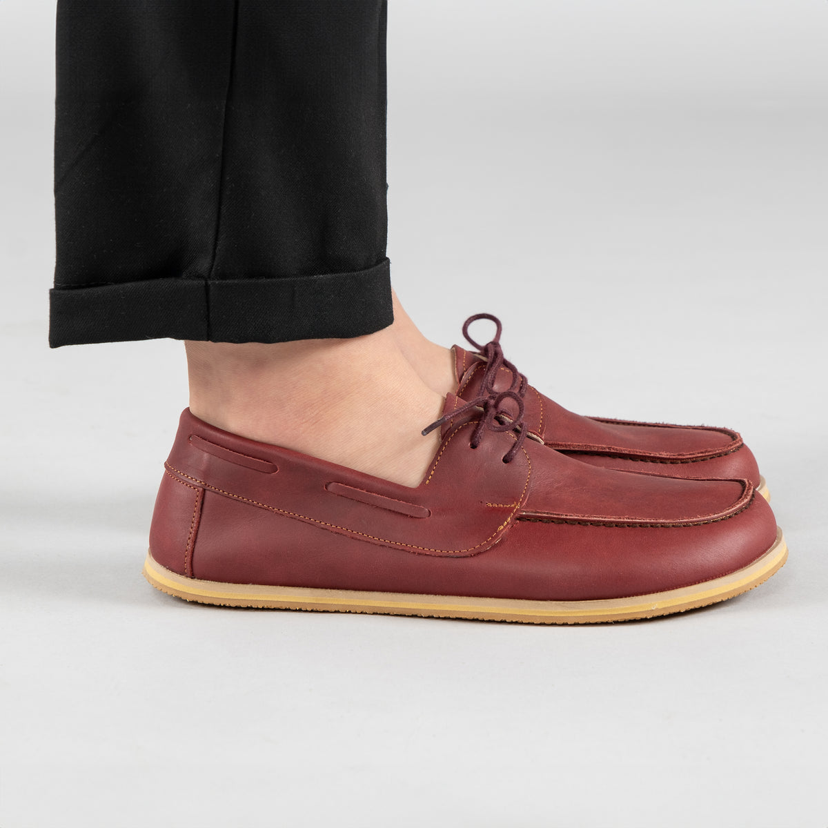Men's Red Boat Shoes - Turkish Handmade Barefoot Shoes – Atlantis ...