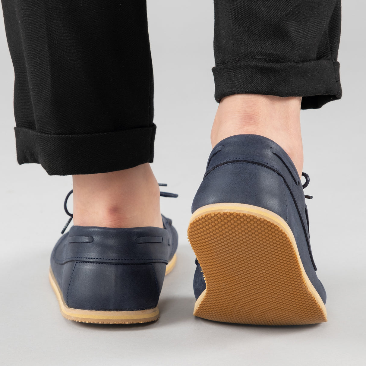 Men's Blue Boat Shoes - Turkish Handmade Barefoot Shoes – Atlantis ...