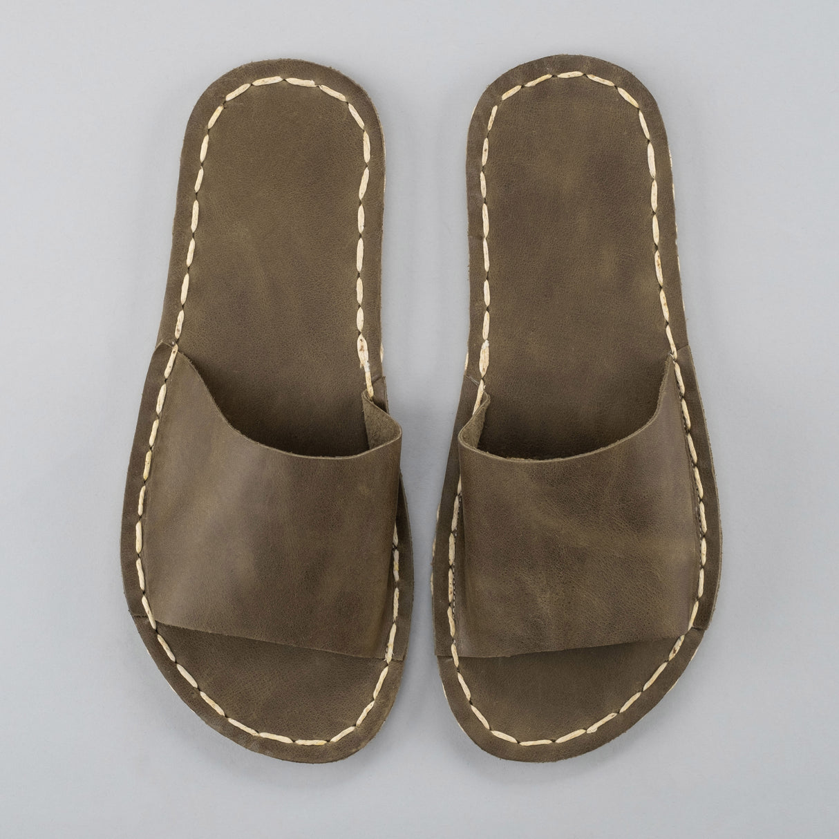 Women's Green Barefoot Slide Sandals - Atlantis Handmade Shoes ...