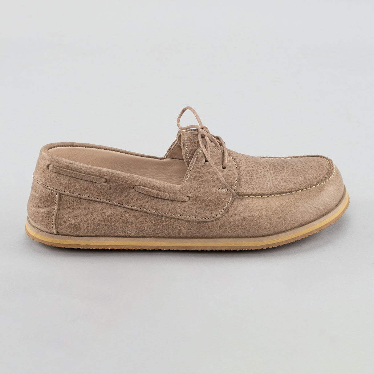 Men's Tan Boat Shoes - Turkish Handmade Barefoot Shoes – Atlantis ...