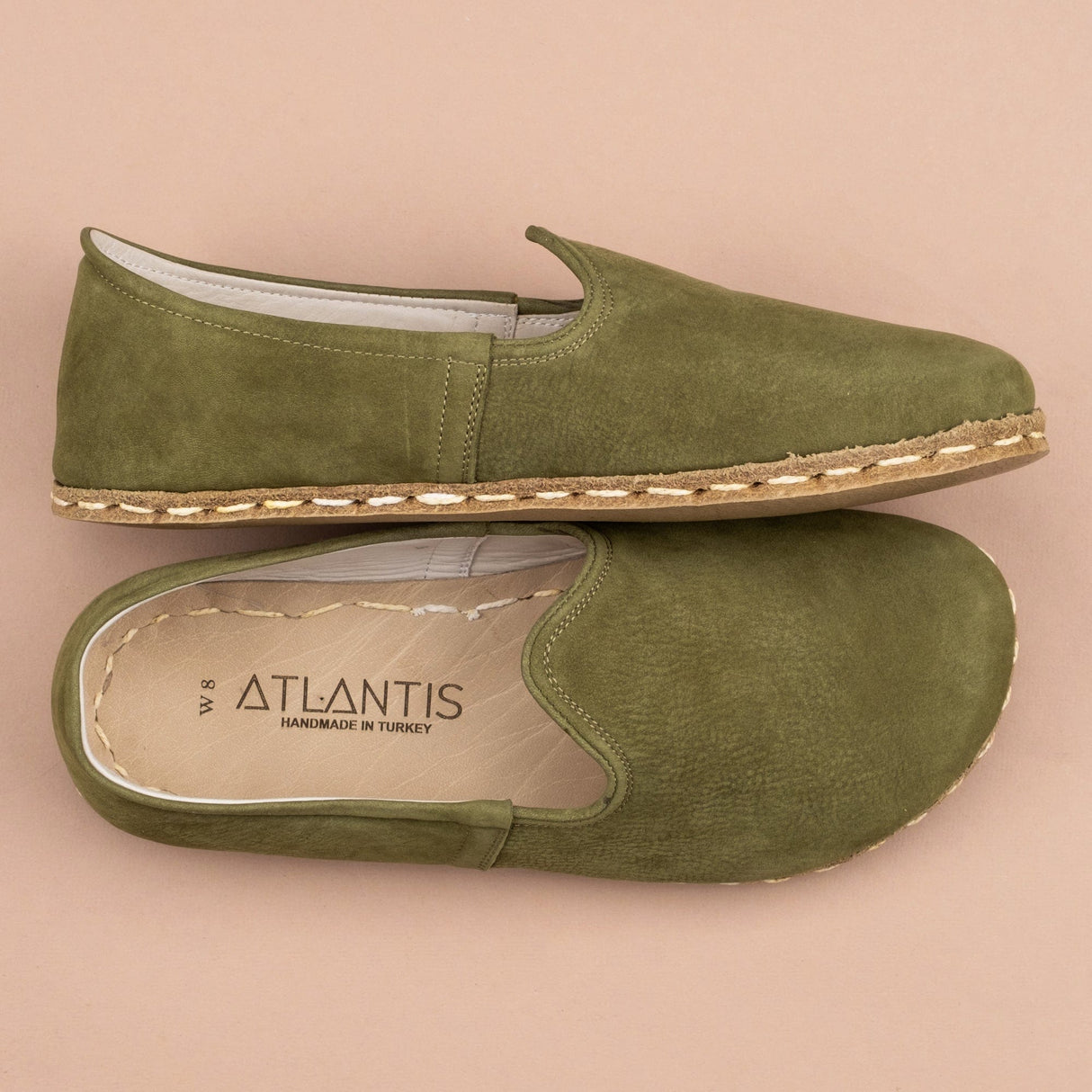Women's Olive Barefoots - Turkish Barefoot Shoes – Atlantis Handmade Shoes