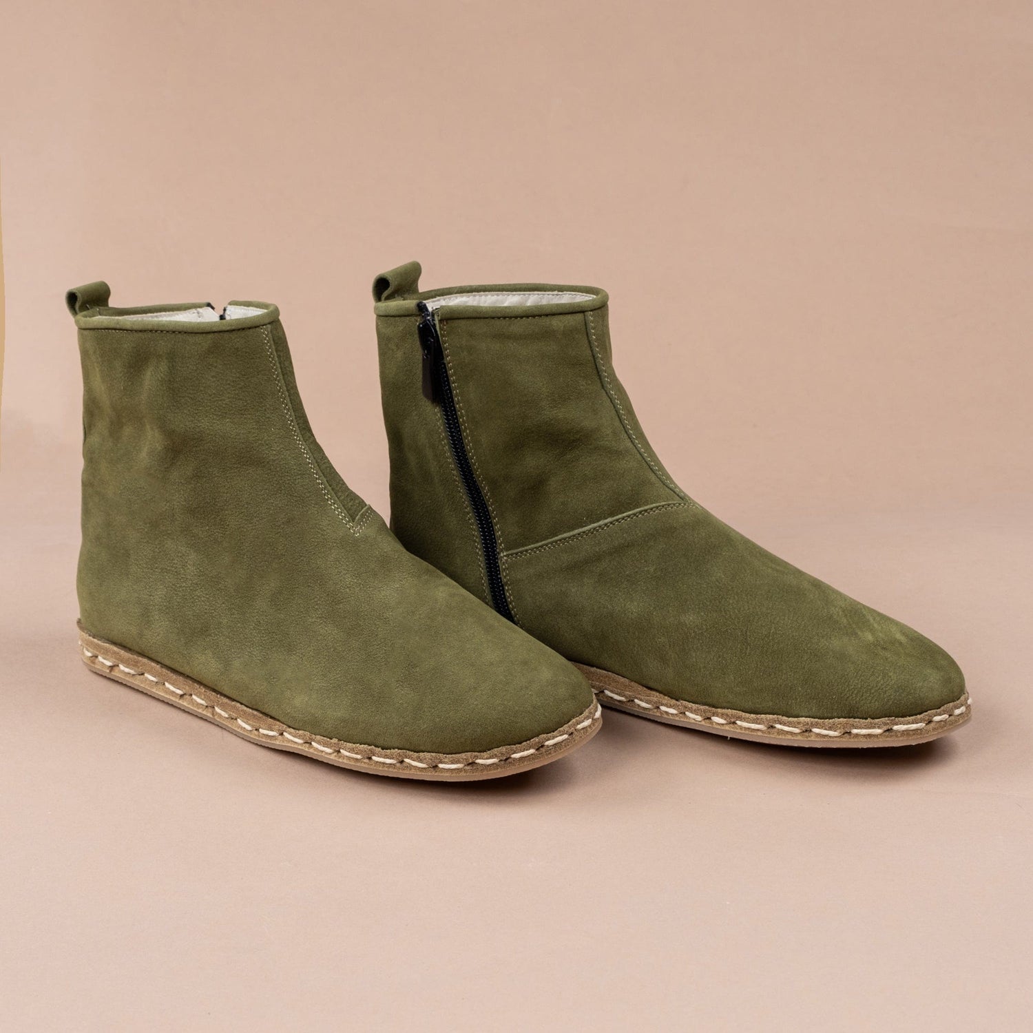 Men's Olive Boots - Turkish Boots for Men : Atlantis Handmade Shoes ...