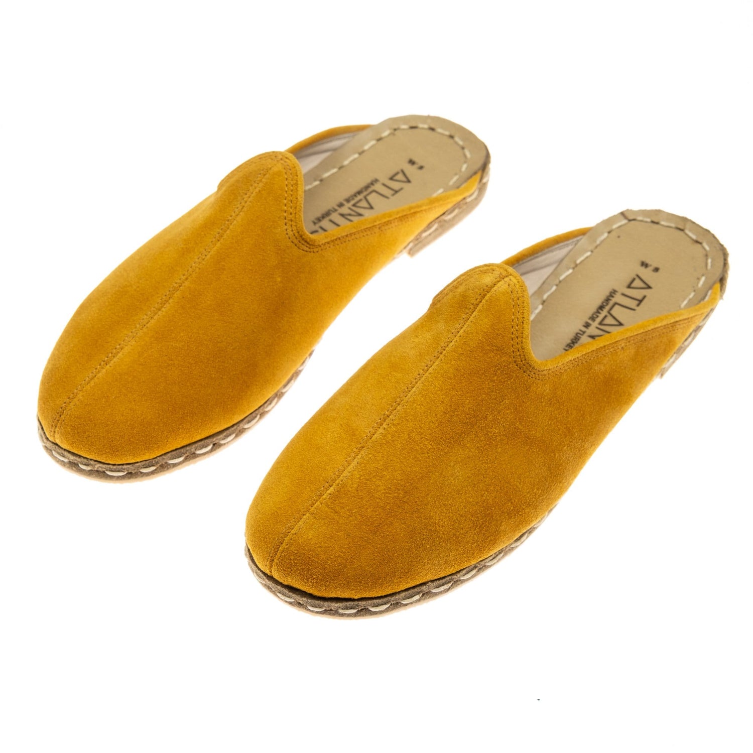 Men's Yellow Slippers - Turkish Slippers for Men : Atlantis Handmade ...