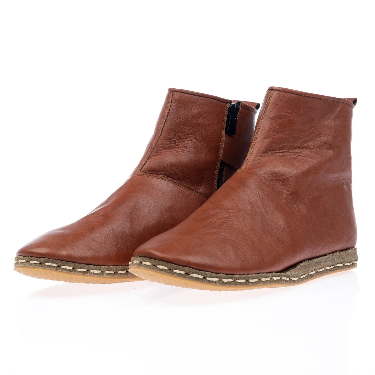 Women's Tan Boots - Turkish Boots for Women : Atlantis Handmade Shoes ...
