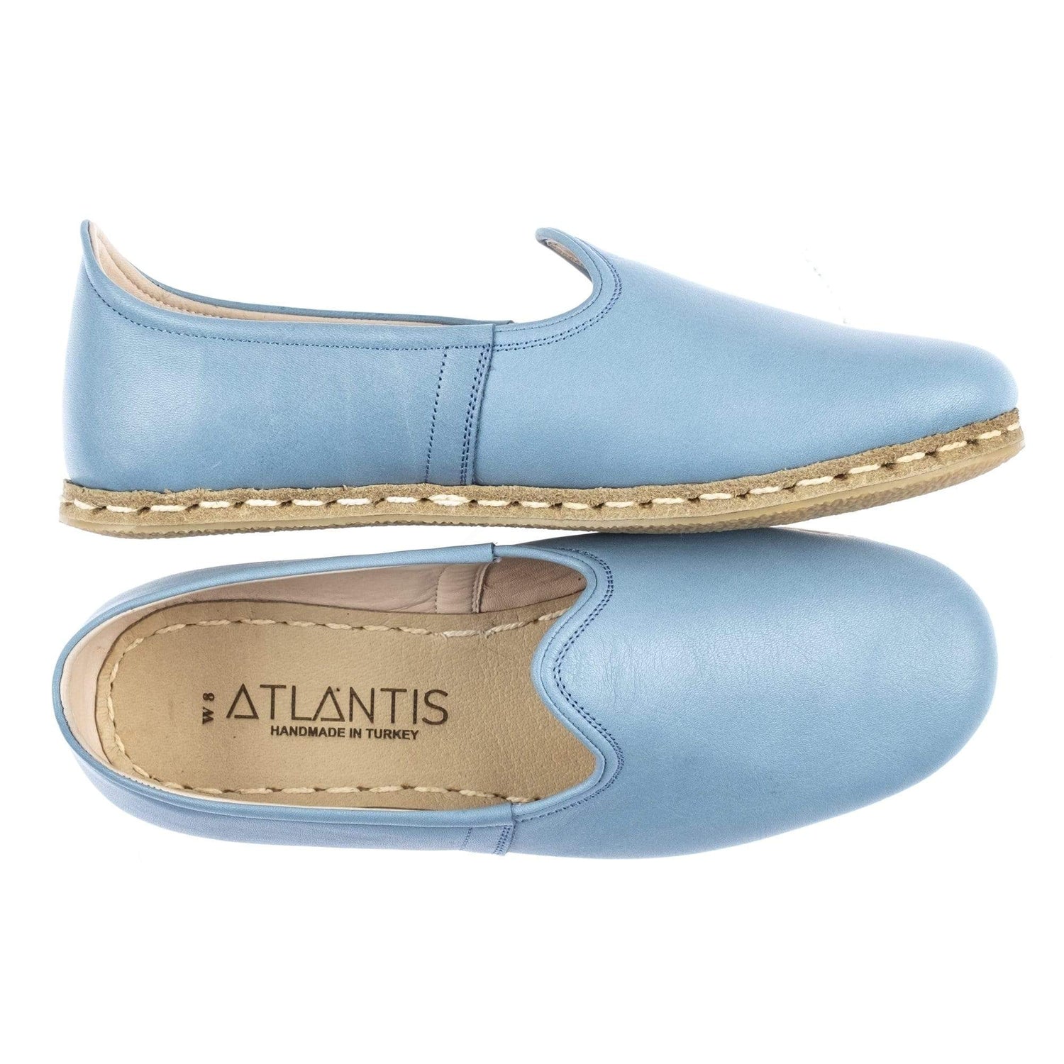 Sky Blue - Turkish Slip-Ons for Women : Atlantis Handmade Shoes ...